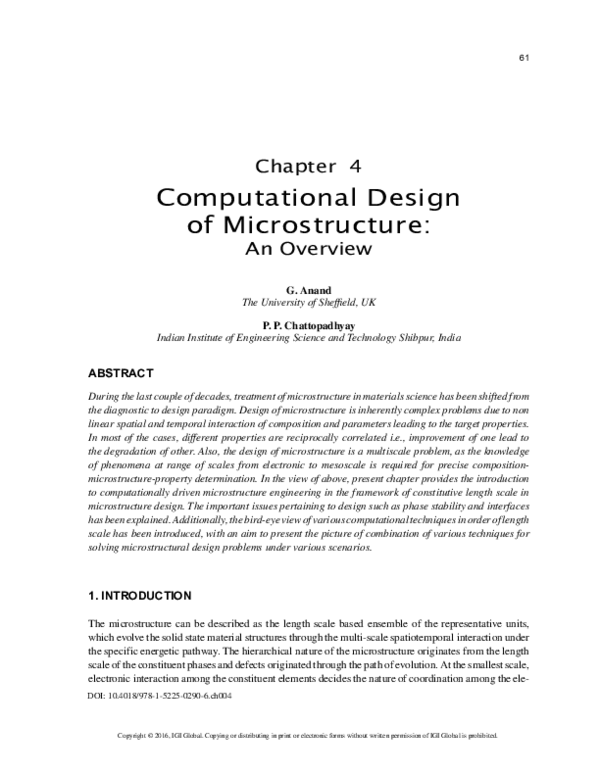 Pdf Computational Design Of Microstructure