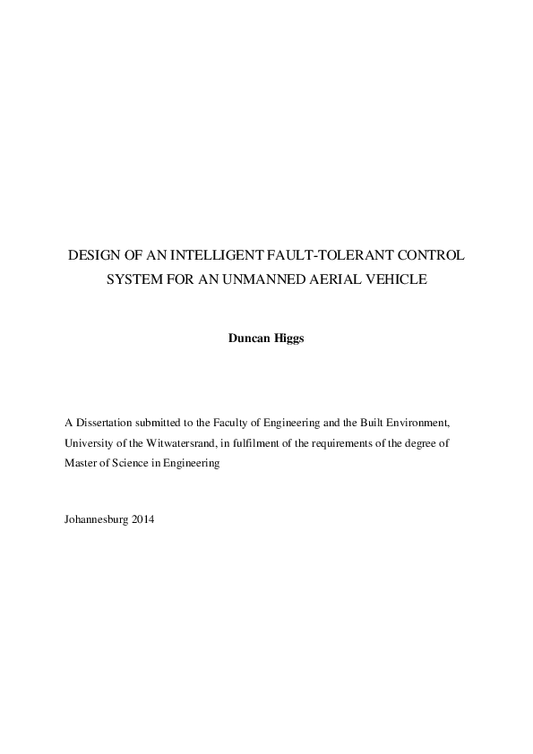 Pdf Design Of An Intelligent Fault Tolerant Control System For An Unmanned Aerial Vehicle