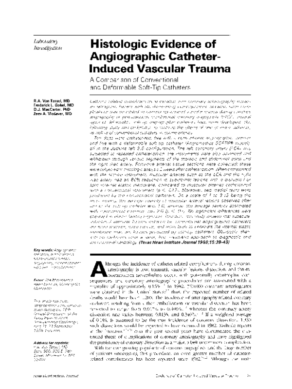 (PDF) Histologic evidence of angiographic catheter-induced vascular ...