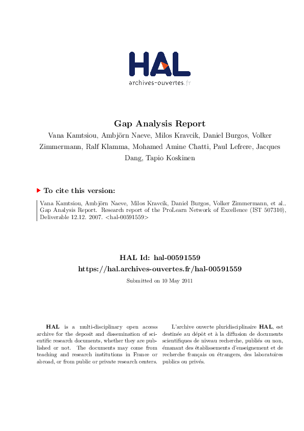 (PDF) Gap Analysis Report
