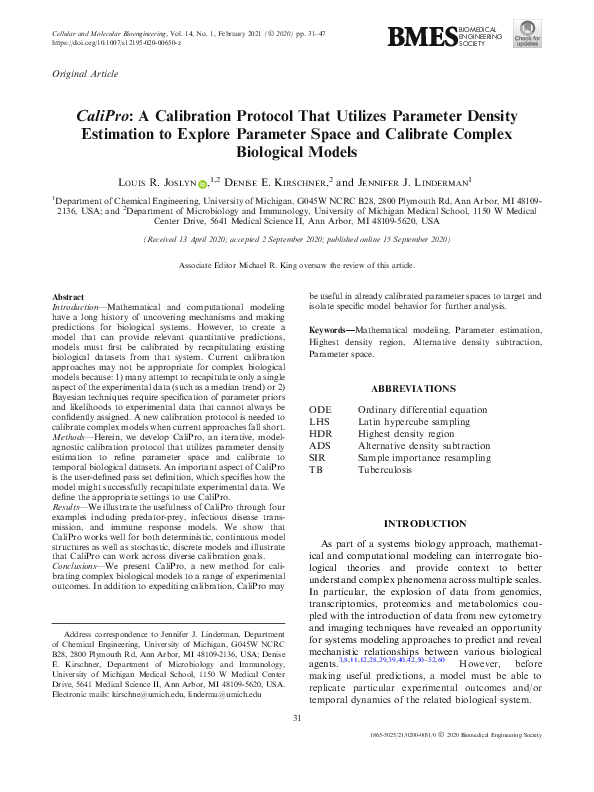 (PDF) CaliPro: A Calibration Protocol That Utilizes Parameter Density ...