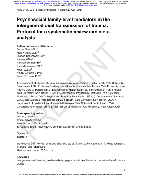 (PDF) Psychosocial family-level mediators in the intergenerational ...