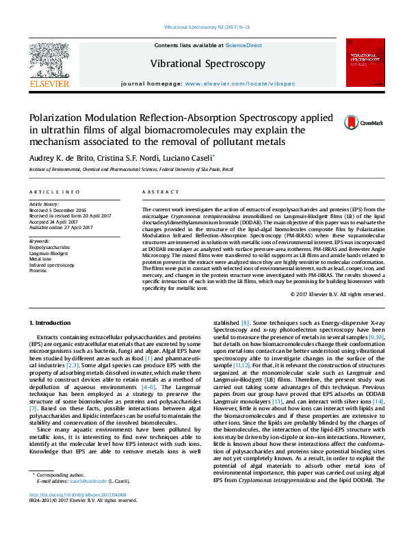 (PDF) Polarization Modulation Reflection-Absorption Spectroscopy applied in ultrathin films of ...