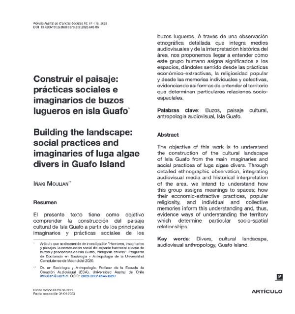 (PDF) Construir el paisaje: prácticas sociales e imaginarios de buzos ...