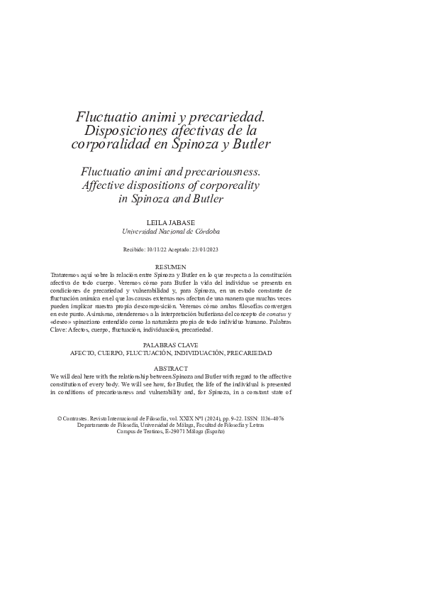 (PDF) Fluctuatio animi y precariedad. Disposiciones afectivas de la ...