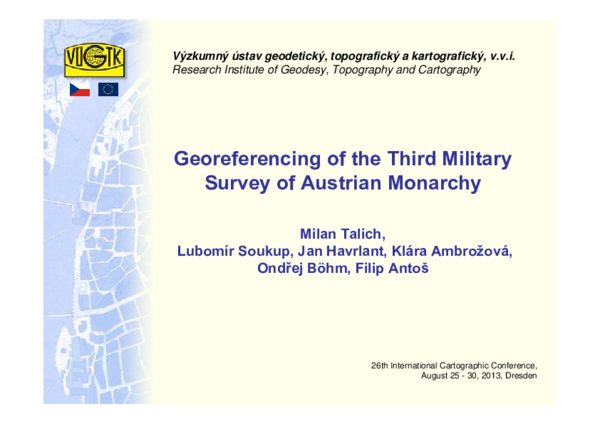 (PDF) Georeferencing of the Third Military Survey of Austrian Monarchy
