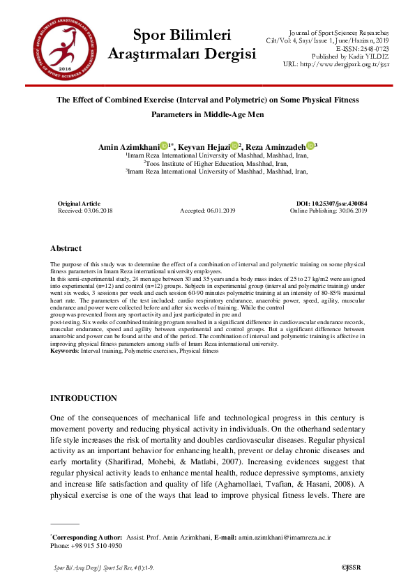 (PDF) The Effect of Combined Exercise (Interval and Polymetric) on Some ...