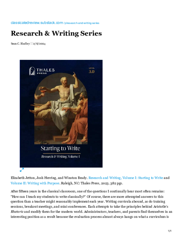 (PDF) Research and Writing, Volume I: Starting to Write and Volume II ...