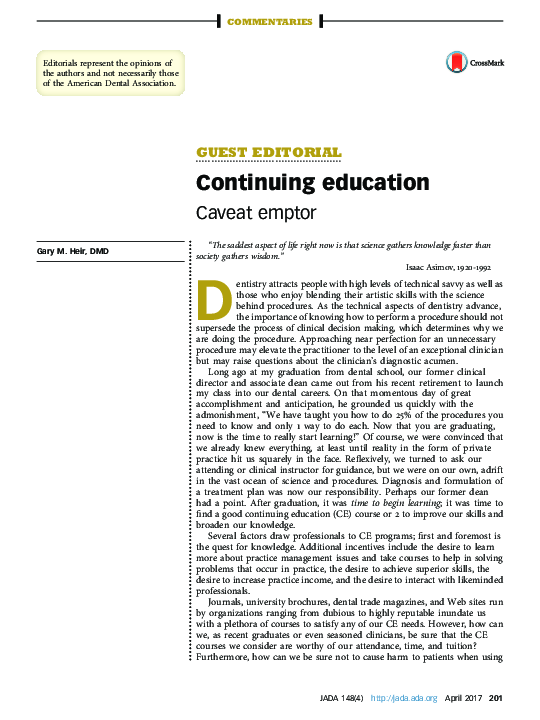 (PDF) Continuing education