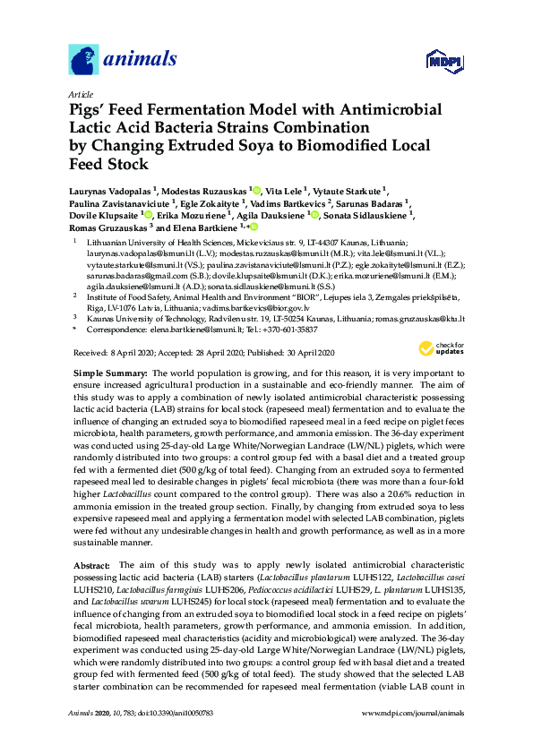 (PDF) Pigs’ Feed Fermentation Model with Antimicrobial Lactic Acid ...