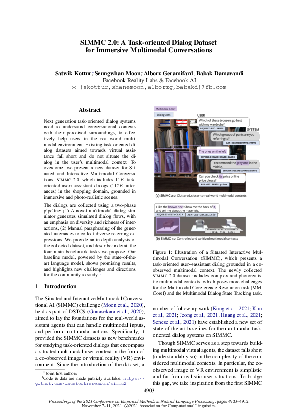 (PDF) SIMMC 2.0: A Task-oriented Dialog Dataset for Immersive ...