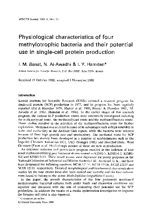 (PDF) Physiological characteristics of four methylotrophic bacteria and their potential use in ...