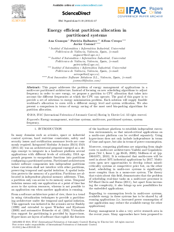 (PDF) Energy efficient partition allocation in partitioned systems