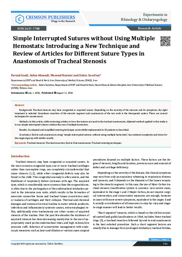 (PDF) Simple Interrupted Sutures without Using MultipleHemostats ...