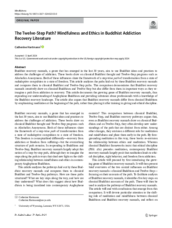 (PDF) The Twelve-Step Path? Mindfulness and Ethics in Buddhist ...