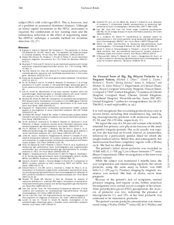 (PDF) An Unusual Form of Big, Big (Macro) Prolactin in a Pregnant Patient