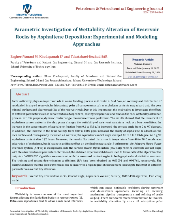 (PDF) Parametric Investigation of Wettability Alteration of Reservoir ...
