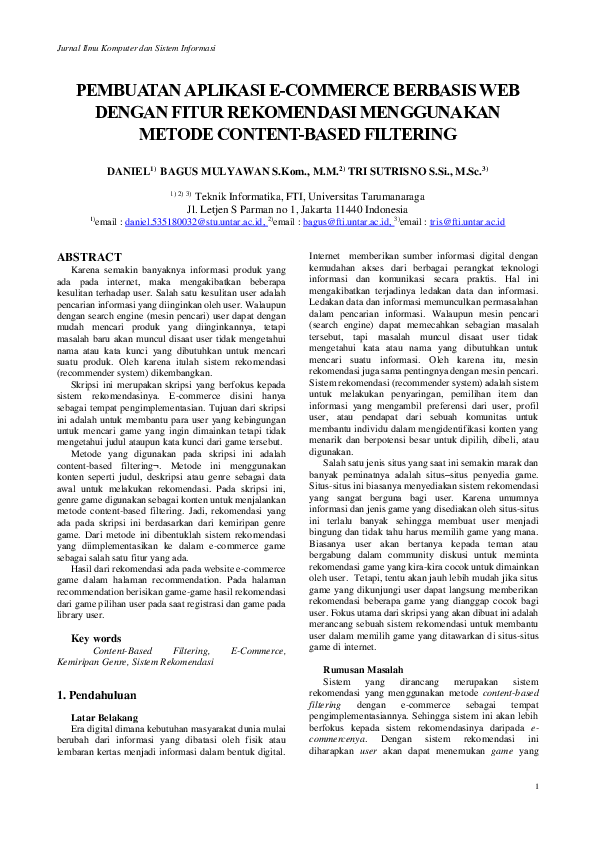 (PDF) Pembuatan Aplikasi E-Commerce Berbasis Web Dengan Fitur ...