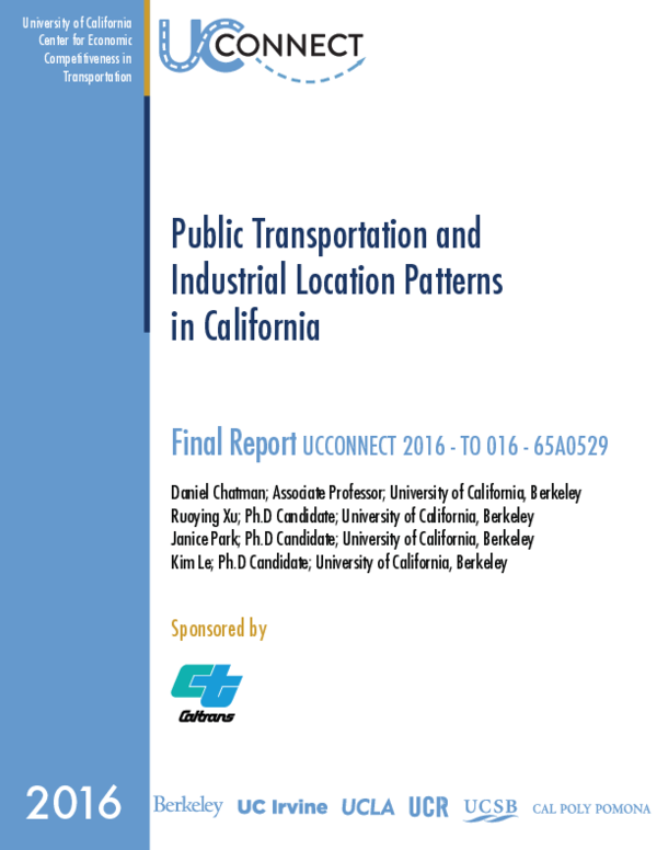 (PDF) Public Transportation and Industrial Location Patterns in California