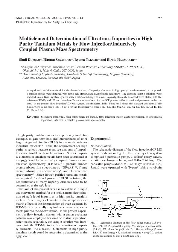 (PDF) Multielement Determination of Ultratrace Impurities in High ...