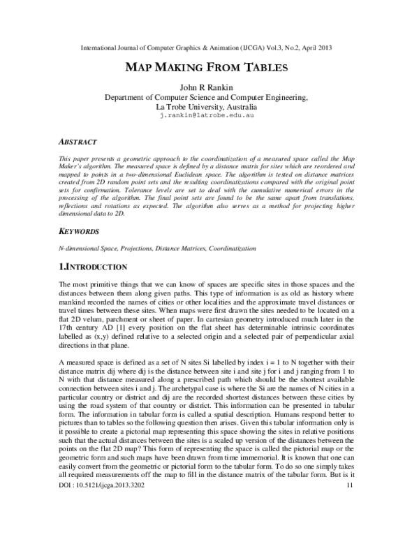(PDF) Map Making from Tables