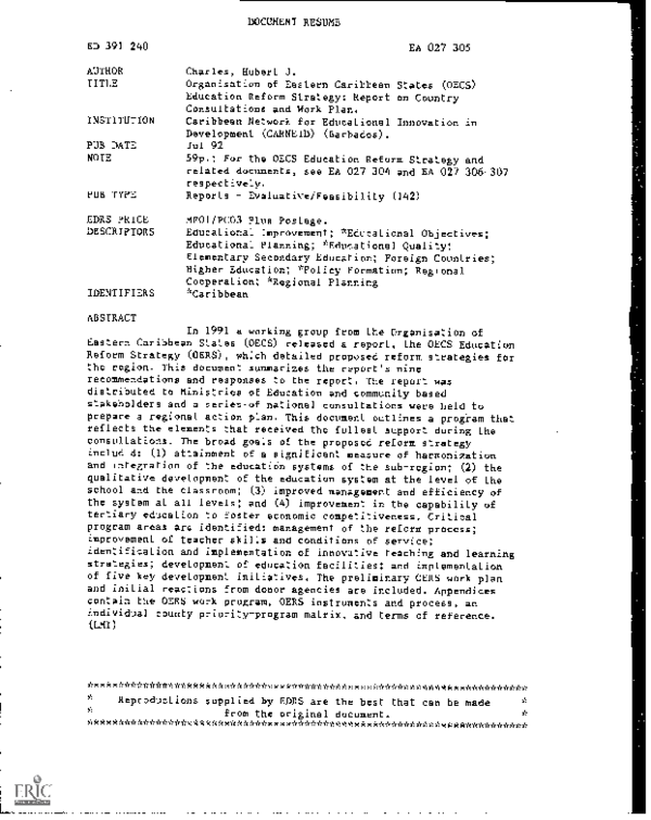 (PDF) Organisation of Eastern Caribbean States (OECS) Education Reform ...