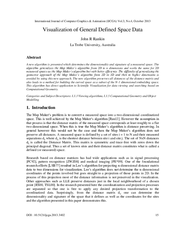 (PDF) Visualization of General Defined Space Data