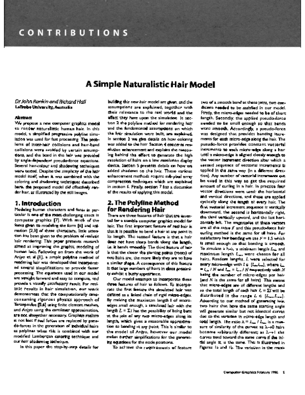 (PDF) A simple naturalistic hair model