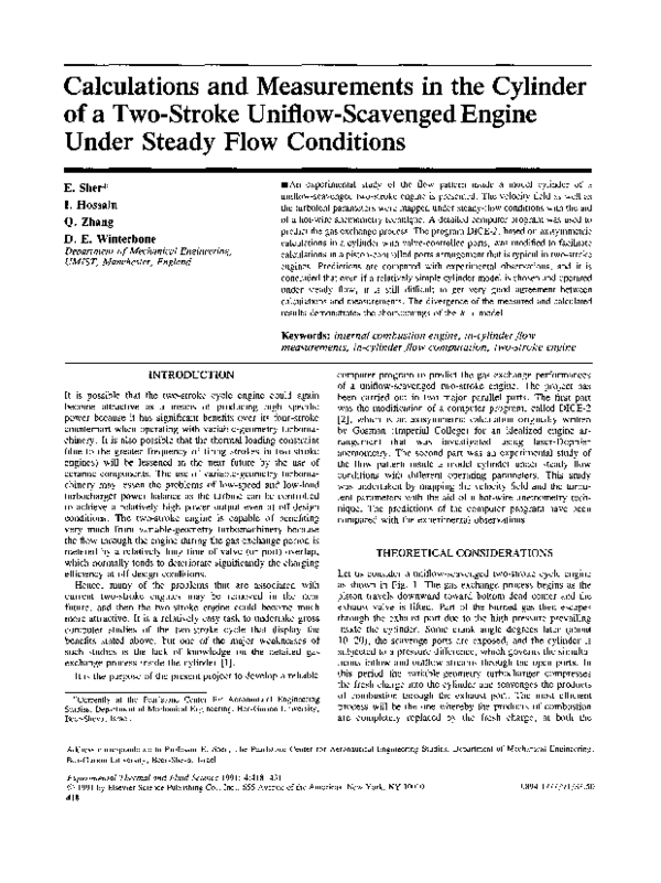 (PDF) Calculations and measurements in the cylinder of a two-stroke ...