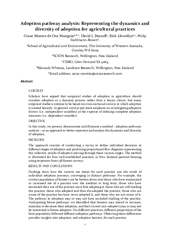 (PDF) Adoption pathway analysis: Representing the dynamics and ...