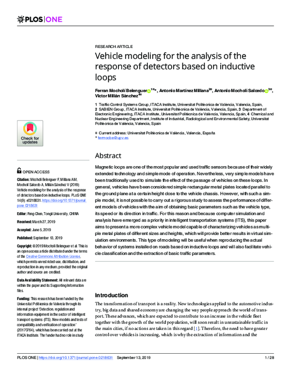 (PDF) Vehicle modeling for the analysis of the response of detectors based on inductive loops