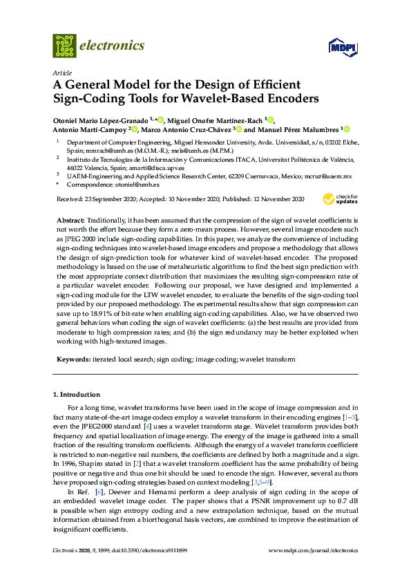 (PDF) A General Model for the Design of Efficient Sign-Coding Tools for ...
