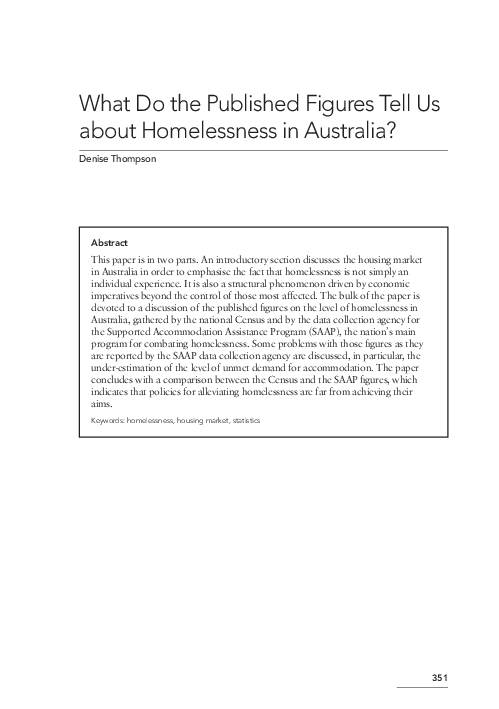 (PDF) What Do the Published Figures Tell Us about Homelessness in ...