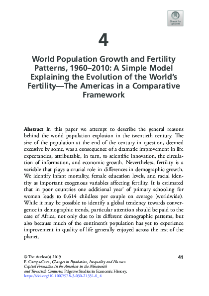 (PDF) World Population Growth and Fertility Patterns, 1960–2010: A ...