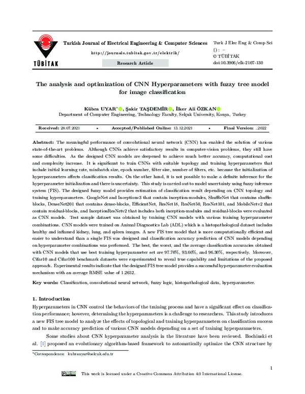 (PDF) The Analysis and Optimization of CNN Hyperparameters with Fuzzy Tree Model for Image ...