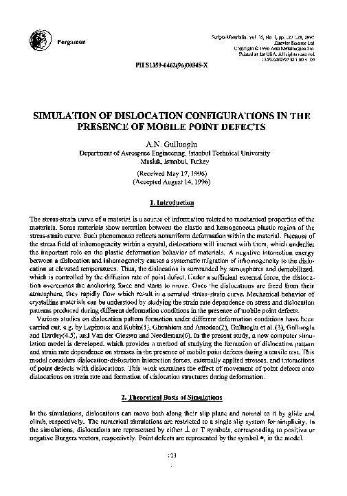 (PDF) Dislocation Dynamics with Mobile Point Defects