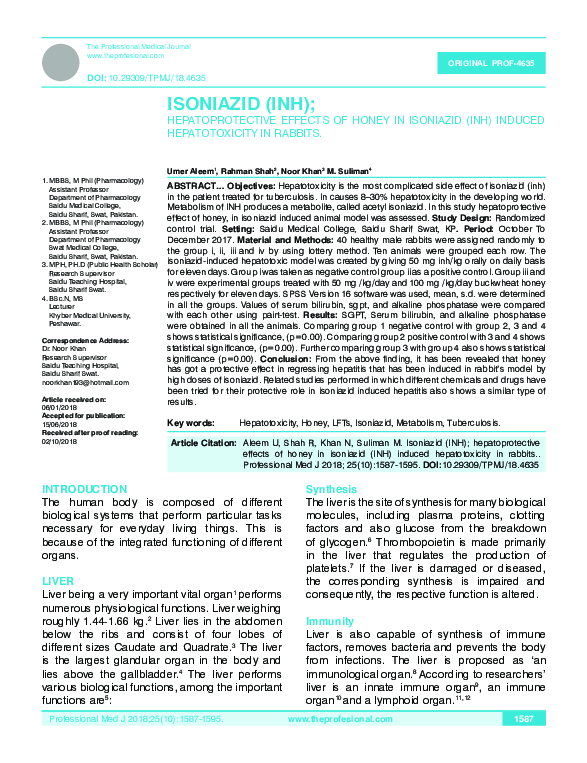 (PDF) Isoniazid (Inh)