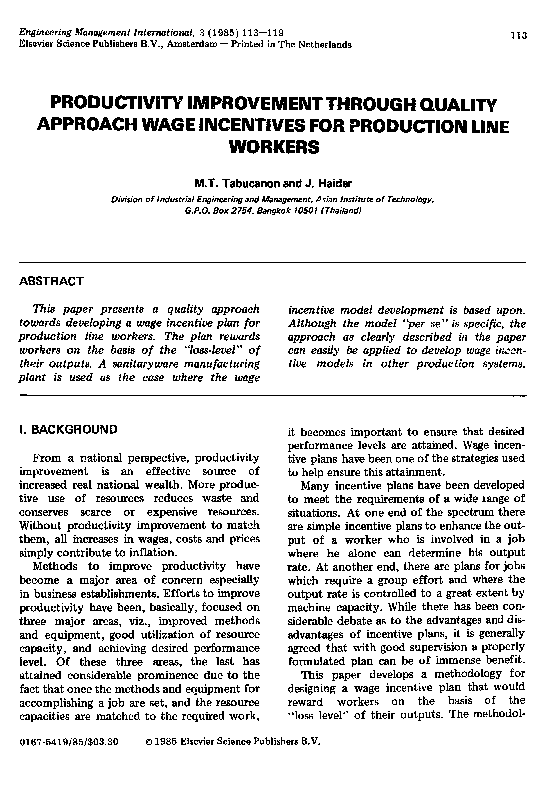 (PDF) Productivity improvement through quality approach wage incentives ...