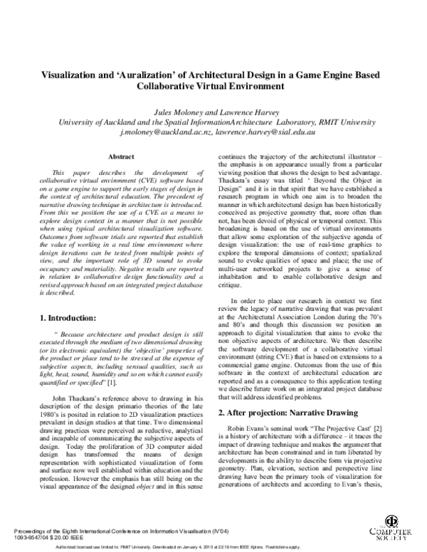 (PDF) Visualization and 'auralization' of architectural design in a ...