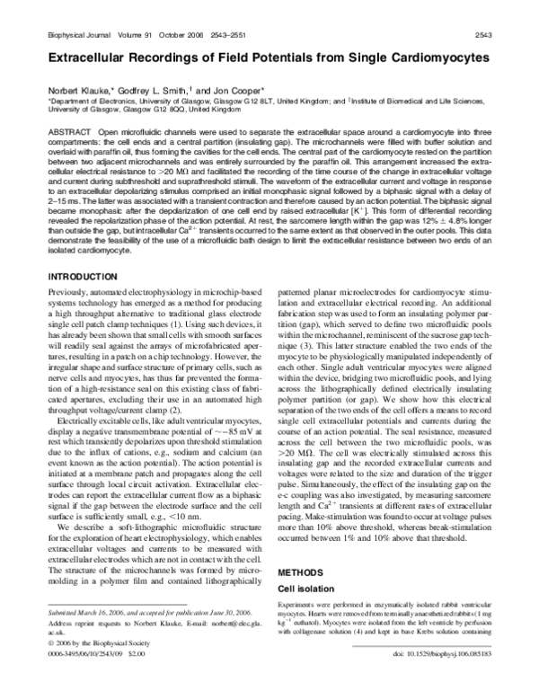(PDF) Extracellular Recordings of Field Potentials from Single ...