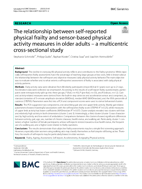 (PDF) The relationship between self-reported physical frailty and ...