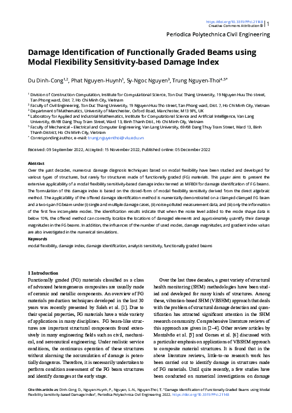 (PDF) Damage Identification of Functionally Graded Beams using Modal ...