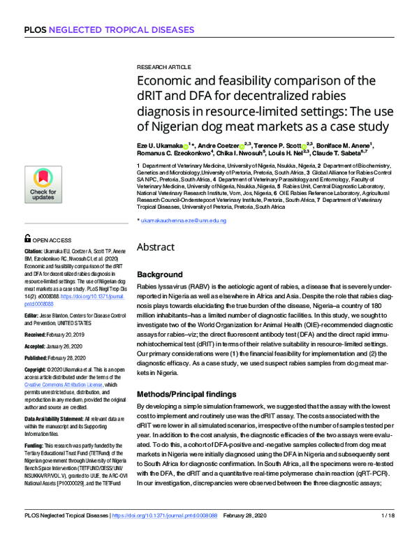 (PDF) Economic and feasibility comparison of the dRIT and DFA for ...