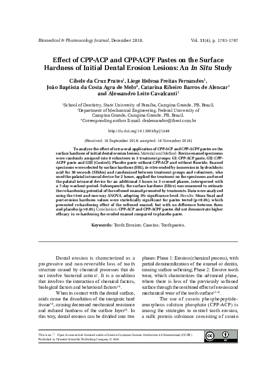(PDF) Effect of Cpp-aCp and Cpp-aCpf pastes on the Surface Hardness of ...