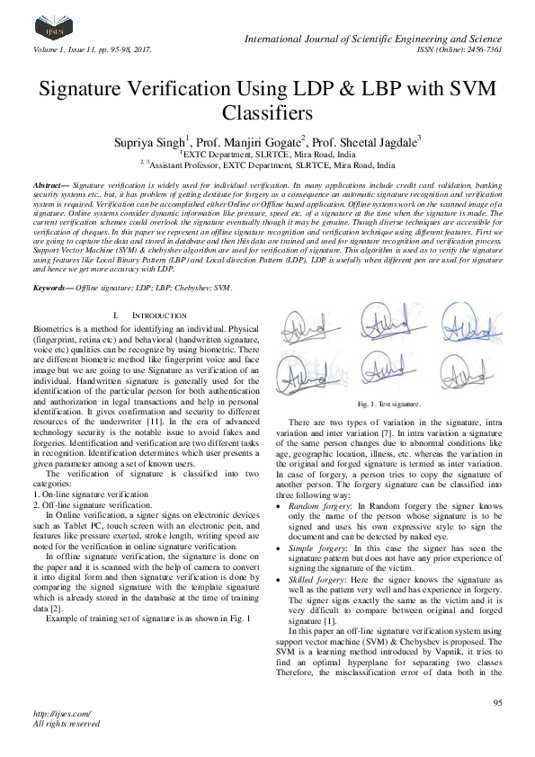(PDF) Signature Verification Using LDP & LBP with SVM Classifiers