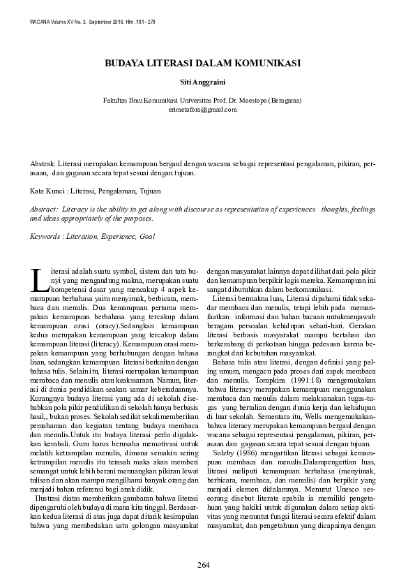 (PDF) Budaya Literasi Dalam Komunikasi
