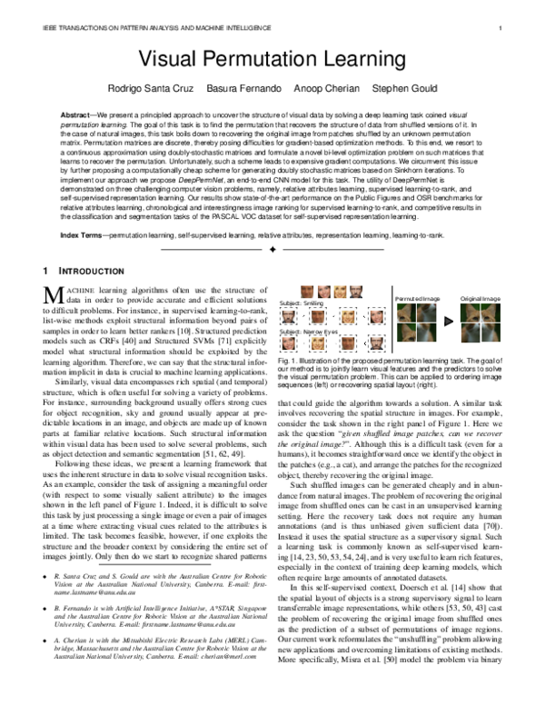 (PDF) Visual Permutation Learning