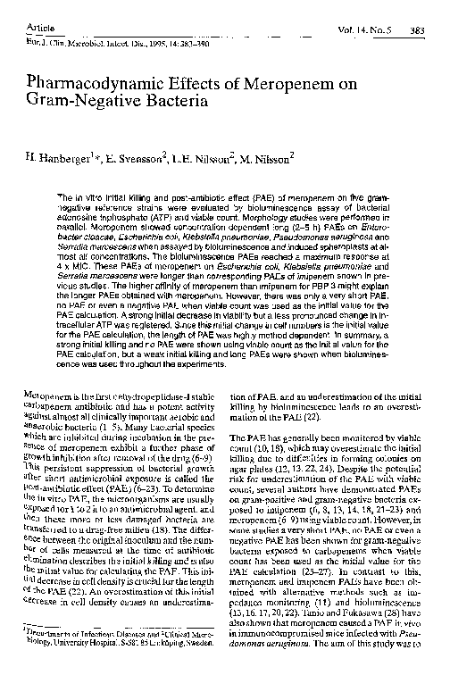 (PDF) Pharmacodynamic effects of meropenem on gram-negative bacteria ...