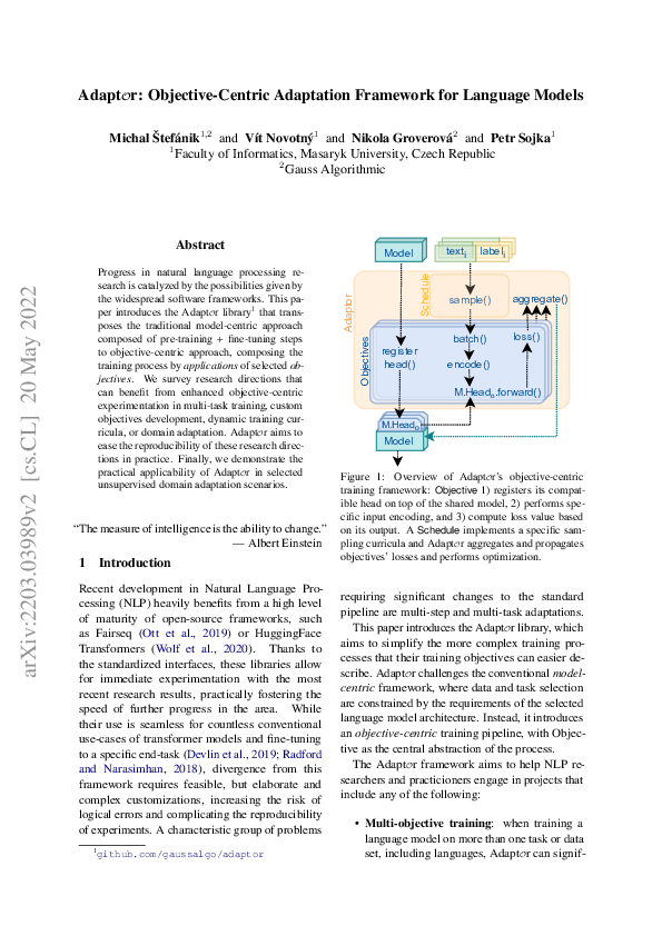 (PDF) Adaptor: Objective-Centric Adaptation Framework for Language Models