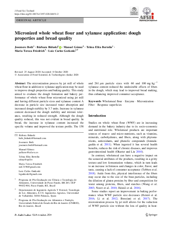 (PDF) Micronized whole wheat flour and xylanase application: dough ...